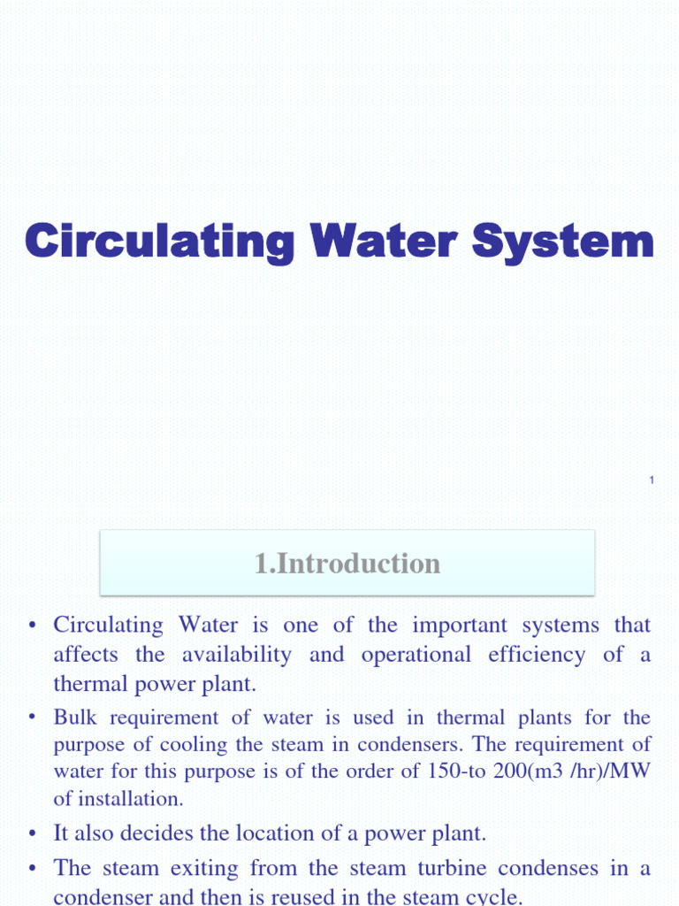 Circulating Water System | PDF | Water | Pump