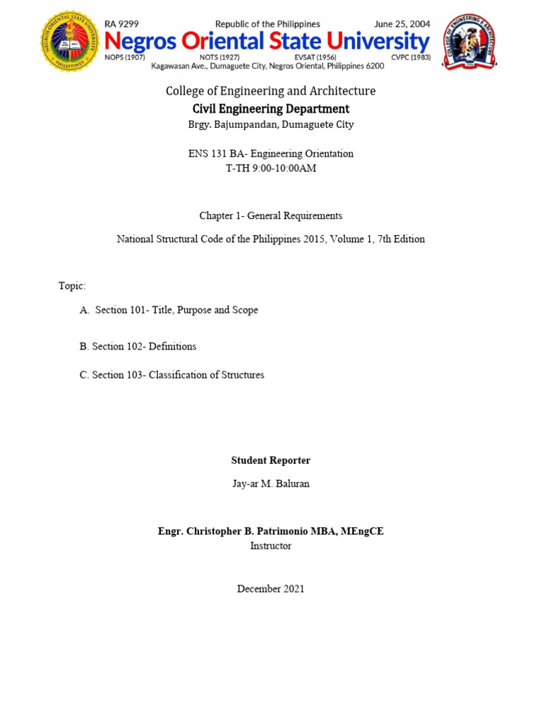 Chapter 1 - NSCP 2015, Volume 1, 7th Edition (1) Final | PDF | Civil Engineering | Geotechnical ...