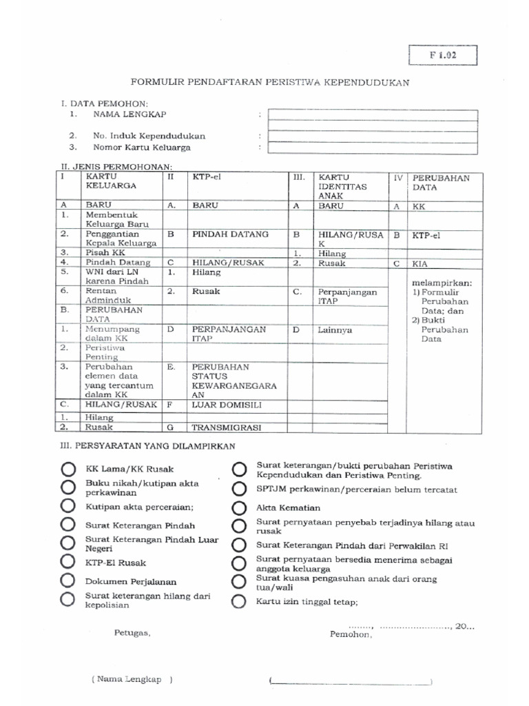 Formulir Pendaftaran Peristiwa Kependudukan (F.-1.02) - Formulir F1.02 ...