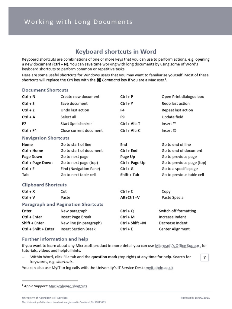 Msword Keyboardshortcuts Pdf Keyboard Shortcut Microsoft Word 