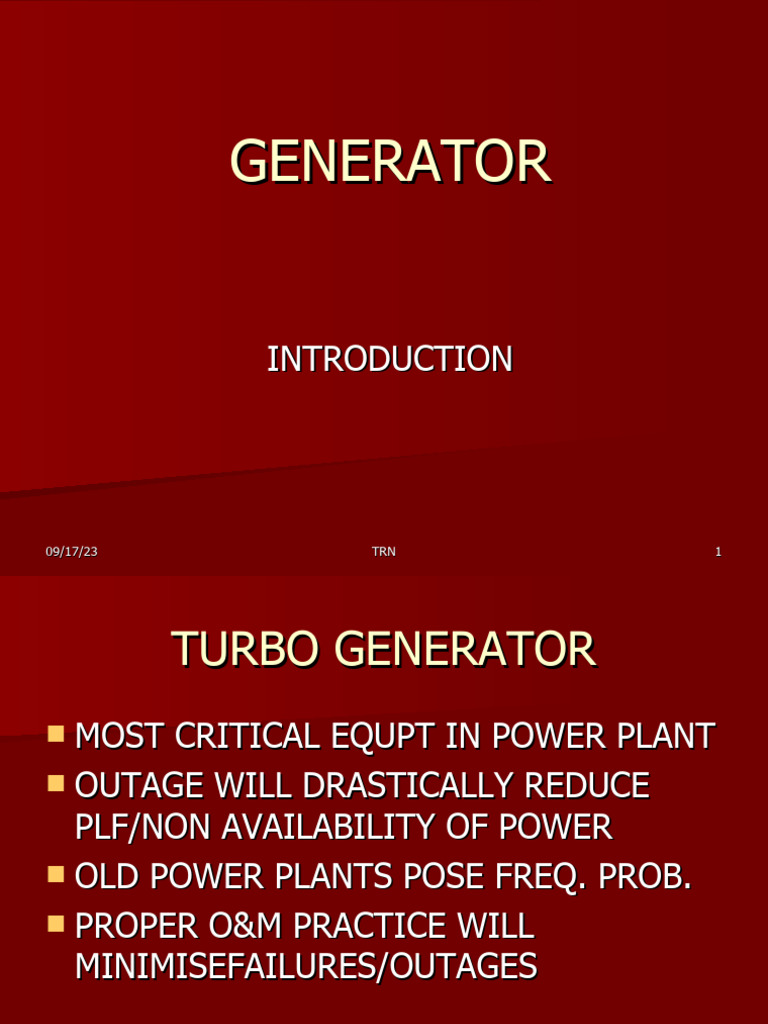 Turbo Generator Maintenance and Standards | PDF | Electric Generator ...