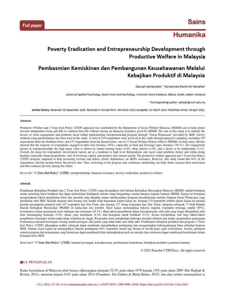 A6-Basmi Kemiskinan Melalui Keusahawanan | PDF | Standard Of Living ...