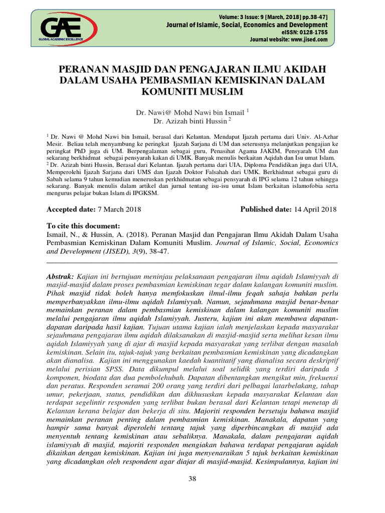A16-Peranan Masjid Dalam Basmi Kemiskinan | PDF
