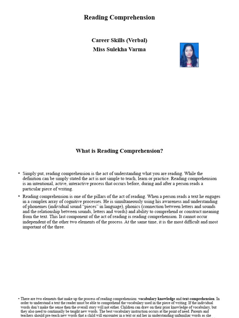 Reading Comprehension | Download Free PDF | Reading Comprehension | Communication