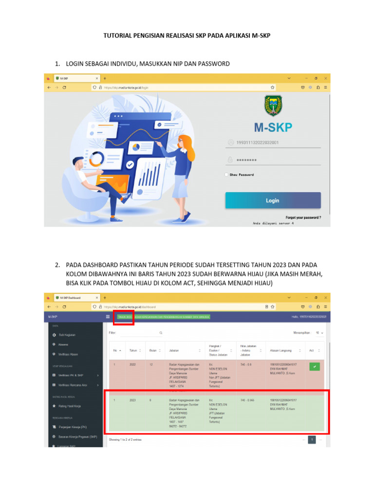 Tutorial - Input Realisasi Bulanan MSKP | PDF