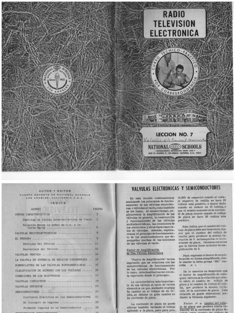 National Schools Lección 7 - Valvulas Electrónicas y Semiconductores | PDF