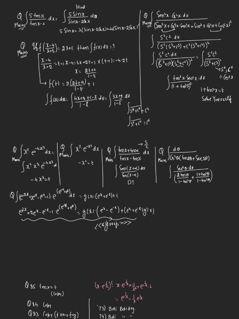 Indefinite Integration - L-13 (Class Notes) | PDF