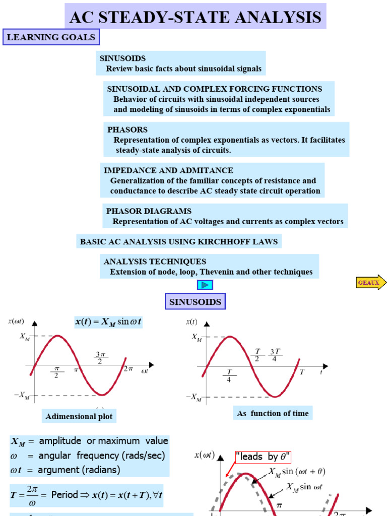 Ac Steady State Analysis 8 Ed Pdf Electrical Impedance Electrical Engineering