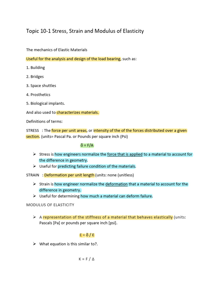 Elasticity of Solid, Liquid and Modulus of Materials | Download Free PDF | Elasticity (Physics ...
