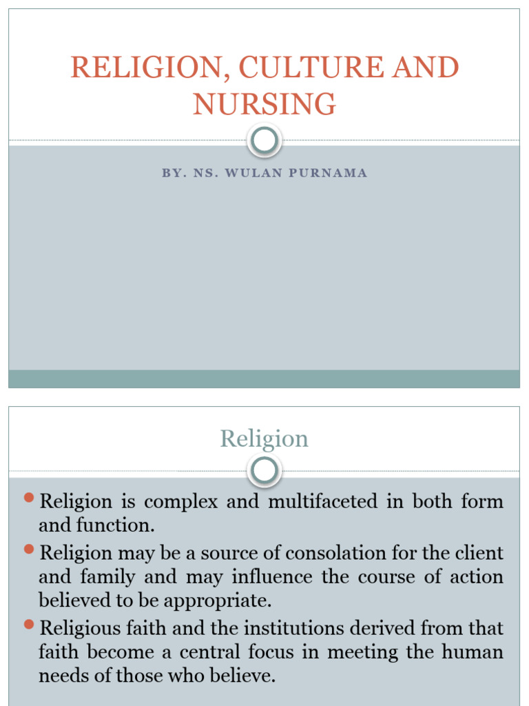 Religion, Culture, and Nursing | PDF | Grief | Spirituality