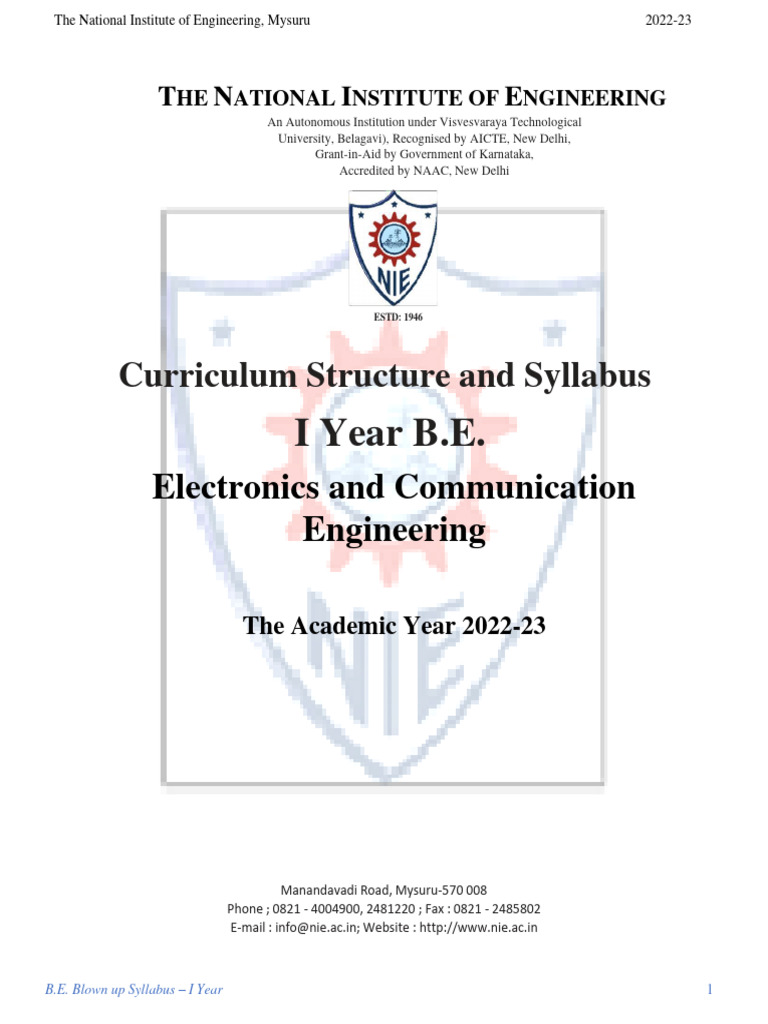 1st Year ECE NEPsyllabus 2022 23. | PDF | Integral | Equations