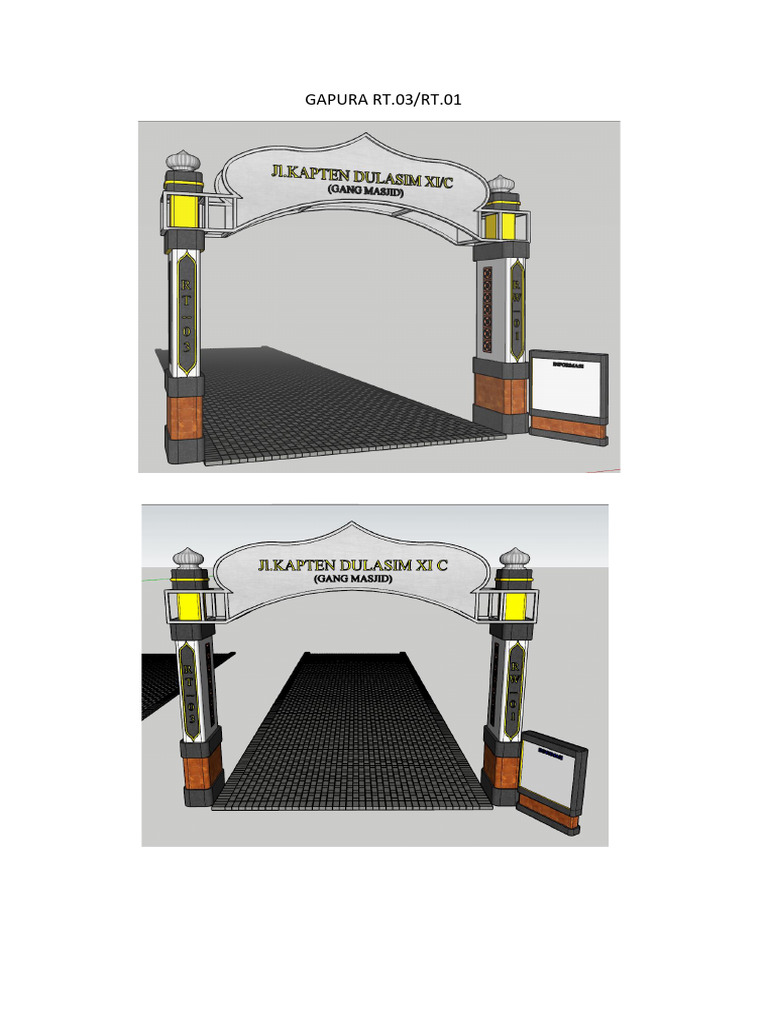 Rencana Desain Gapura RT.3 | PDF