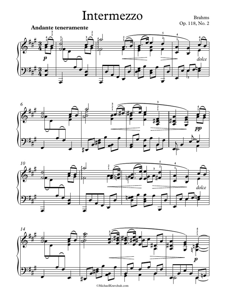 Brahms Intermezzo Op. 118 No. 2 | PDF | Assimilation culturelle ...