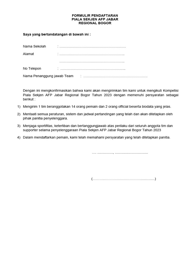 Form Registrasi | PDF