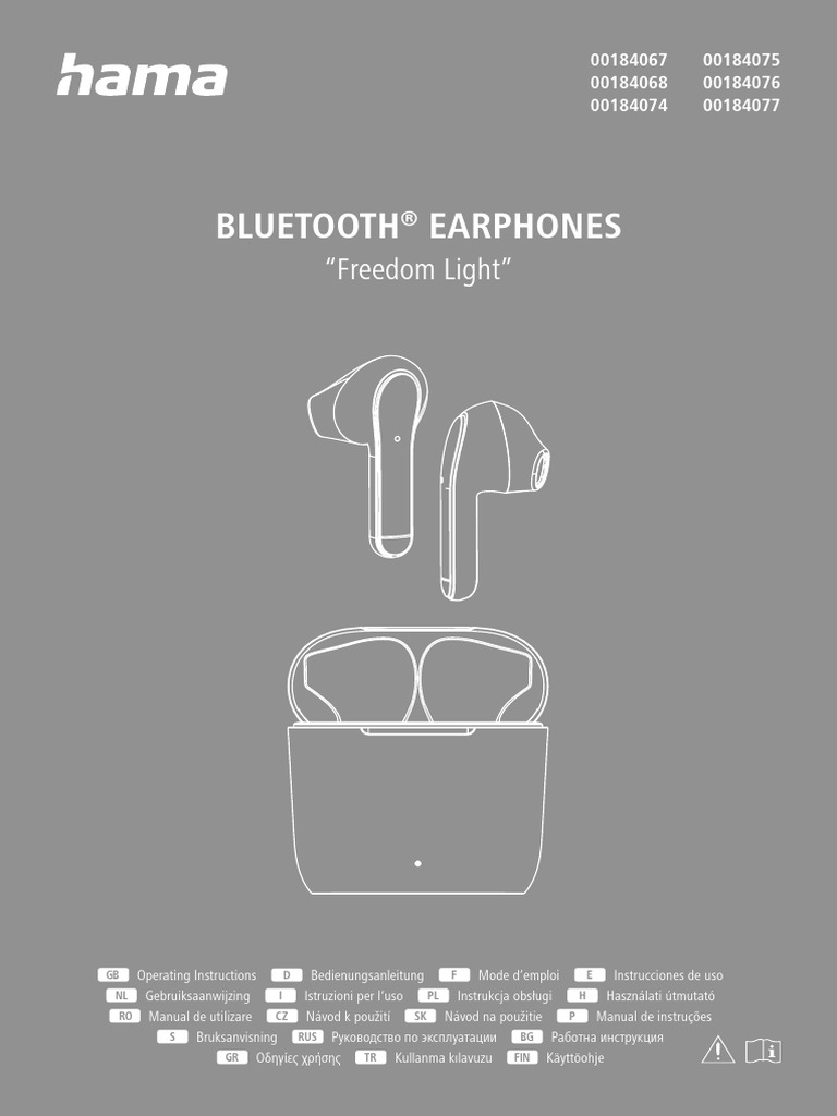 Manual Căşti HAMA 00184067 | PDF | Headphones | Rechargeable Battery