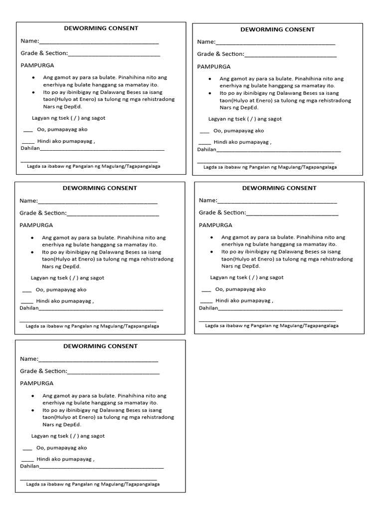 Deworming Consent | PDF