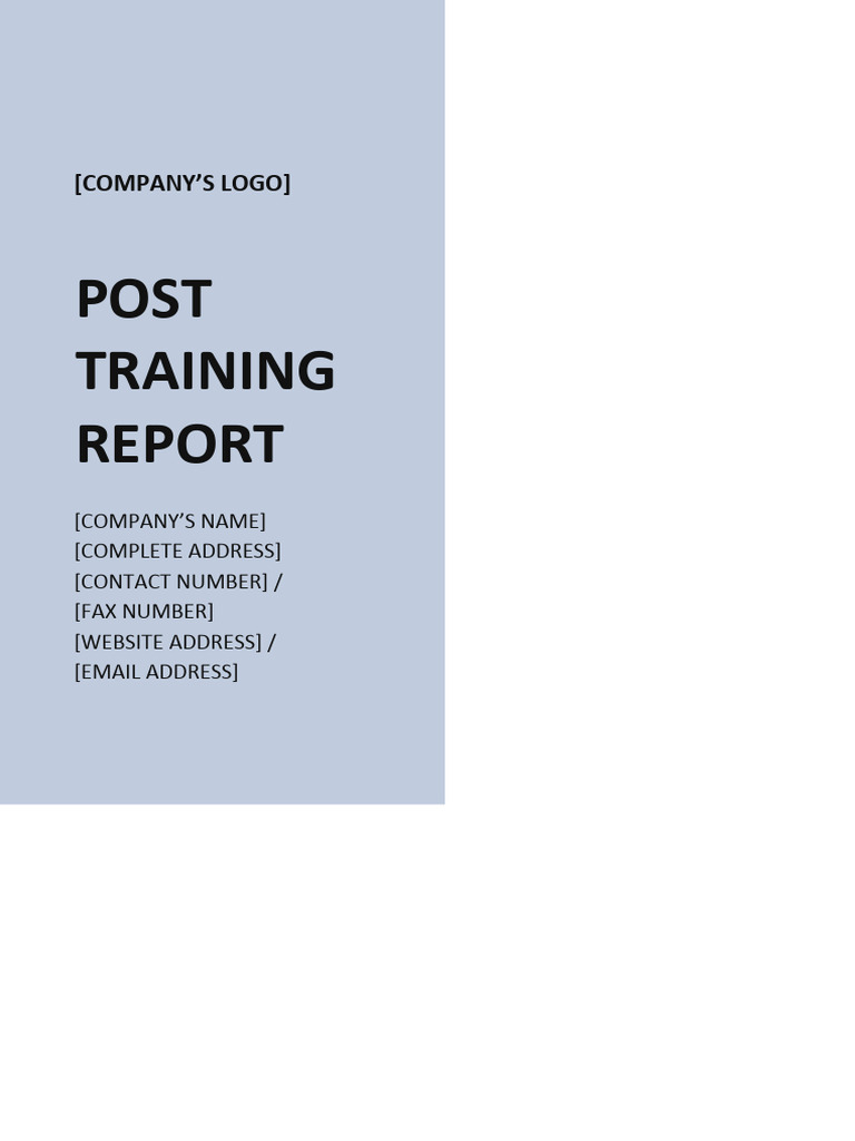 Post Training Report Template | PDF | Employment | Economies