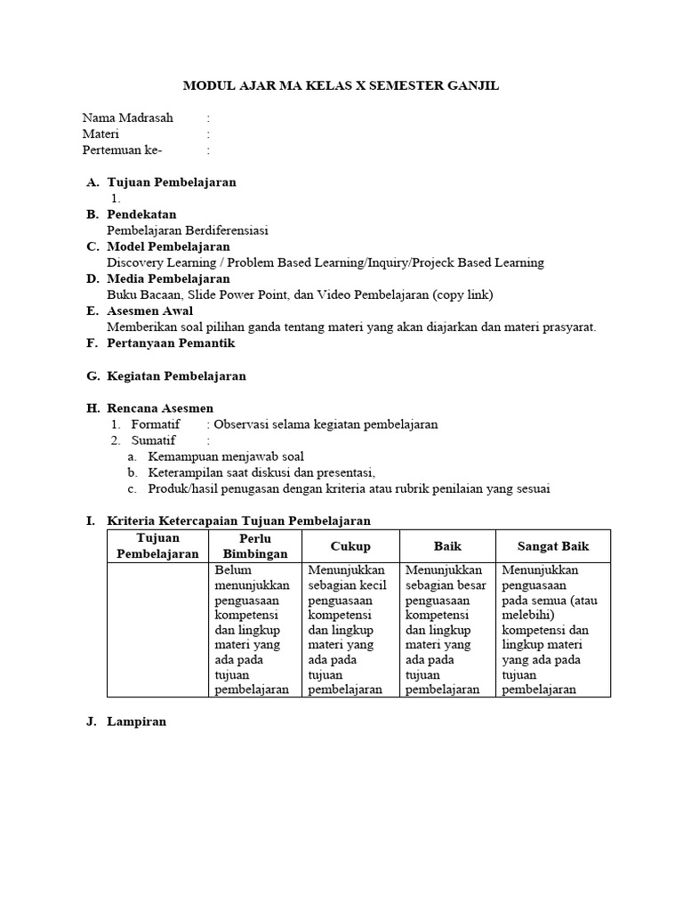 4.template Modul Ajar | PDF