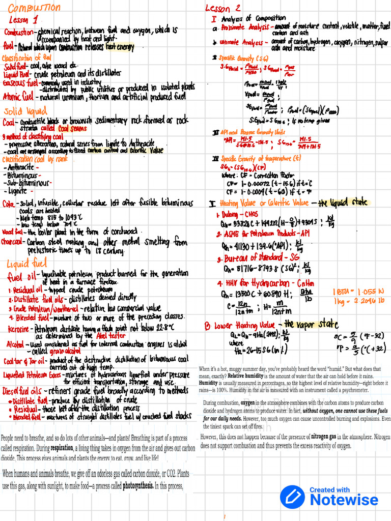 PRELIM REVIEWER Combustion | PDF