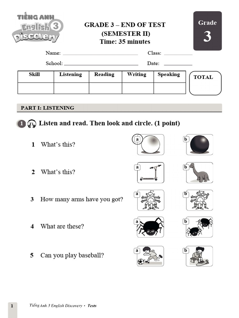 Grade 3 - End of Test-Semester Ii-B | PDF