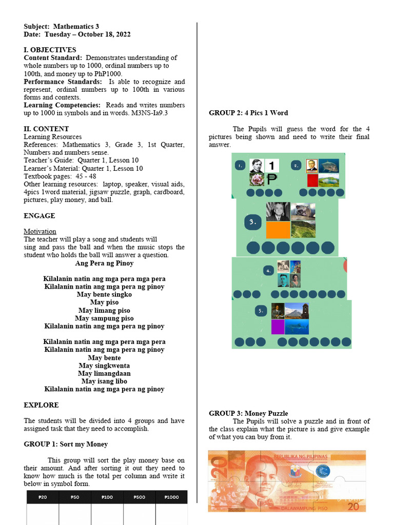 Math Lp-Grade3 | PDF | Money | Cognitive Science