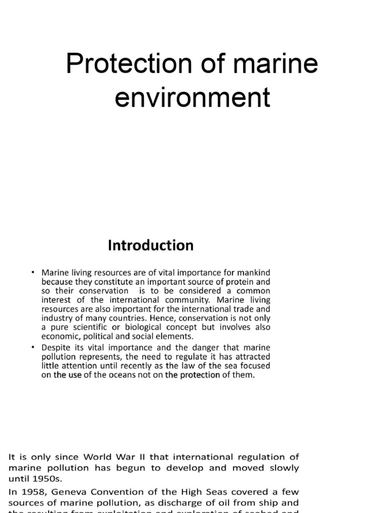 Protection of Marine Environment | PDF