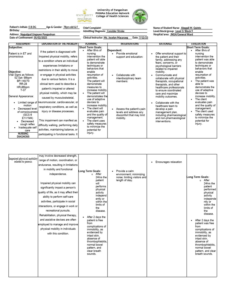 Impaired Mobility | PDF | Nursing | Health Care