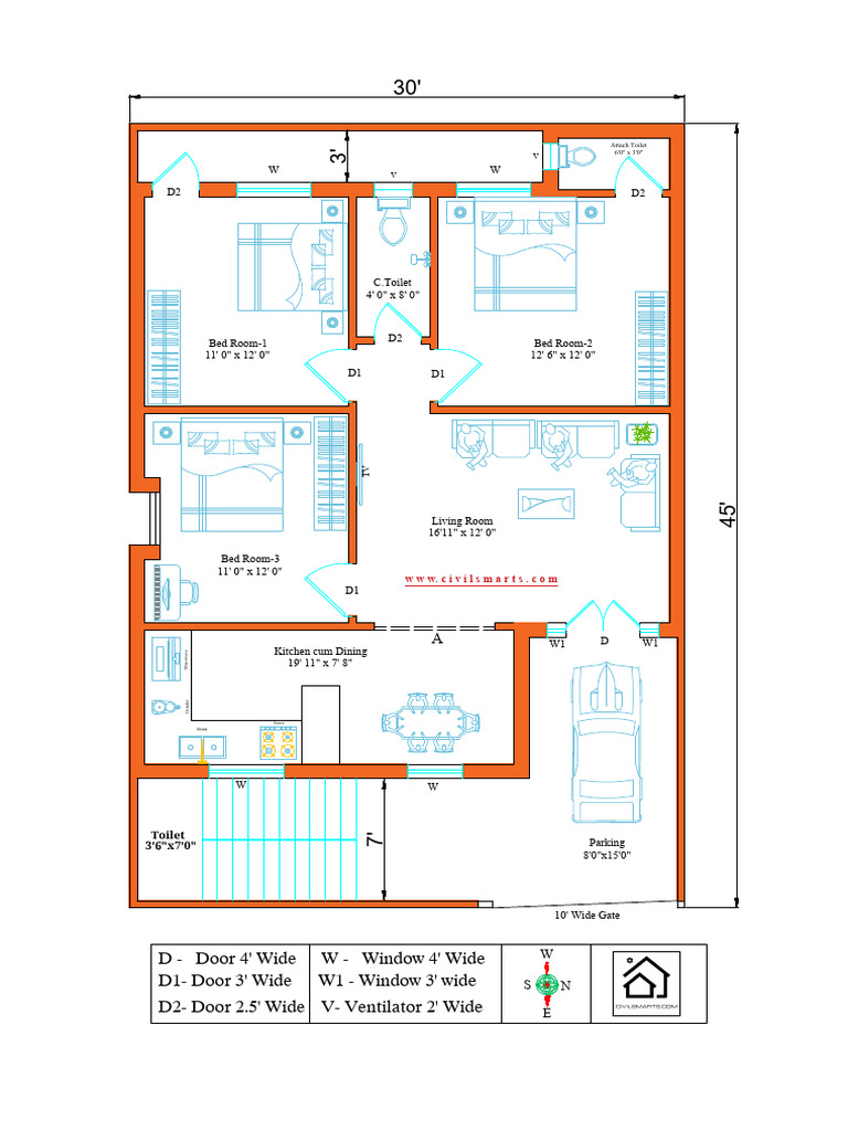 30x45 G 1 Floor Plan | PDF | Houses | Cultural Heritage