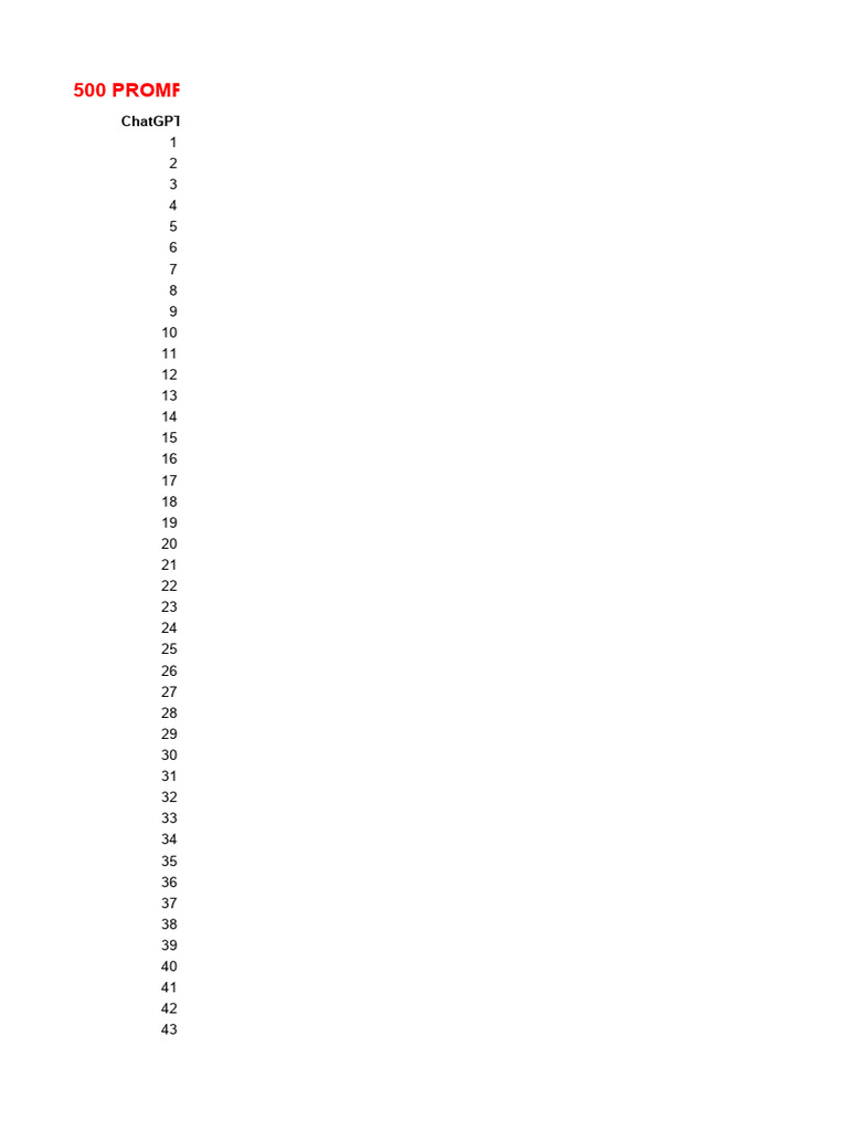 500 Prompt Chat GPT | PDF