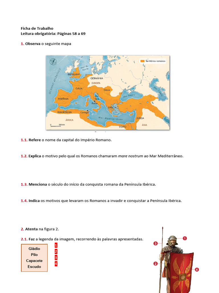 Ficha de Trabalho Leitura Obrigatória: Páginas 58 A 69: Fig. 1 Império ...