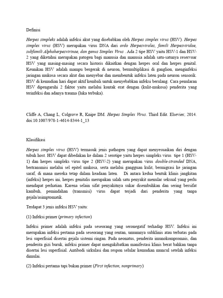 Definisi Dan Klasifikasi Herpes | PDF