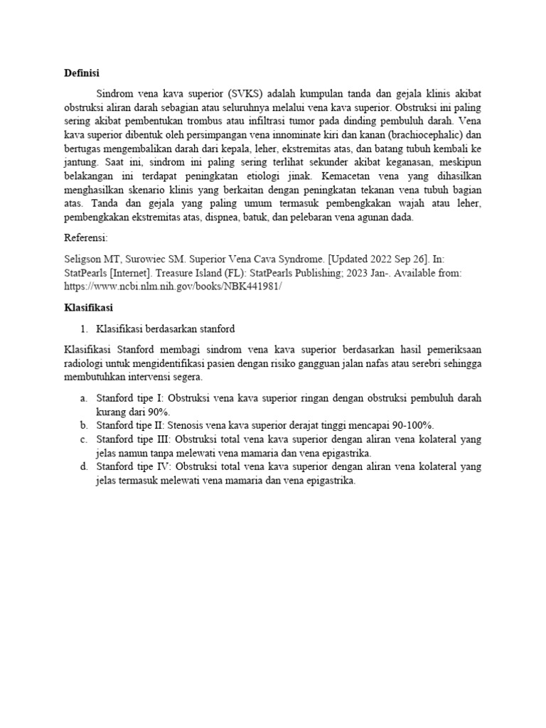 Definisi, Klasifikasi, Patof Svks | PDF