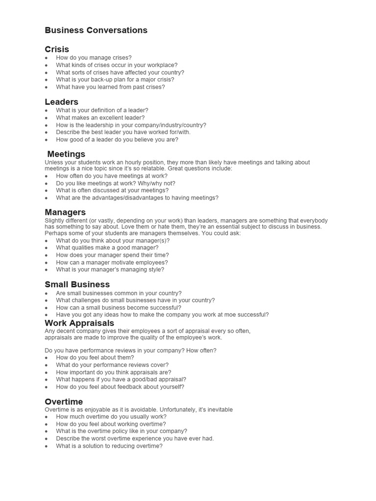 Business Conversations | PDF | Sales | Performance Appraisal