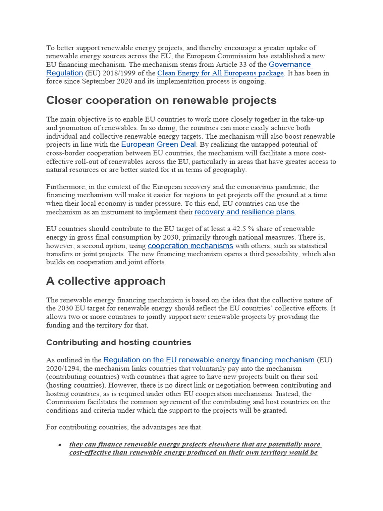 European Union Grants | PDF | European Union | Renewable Energy