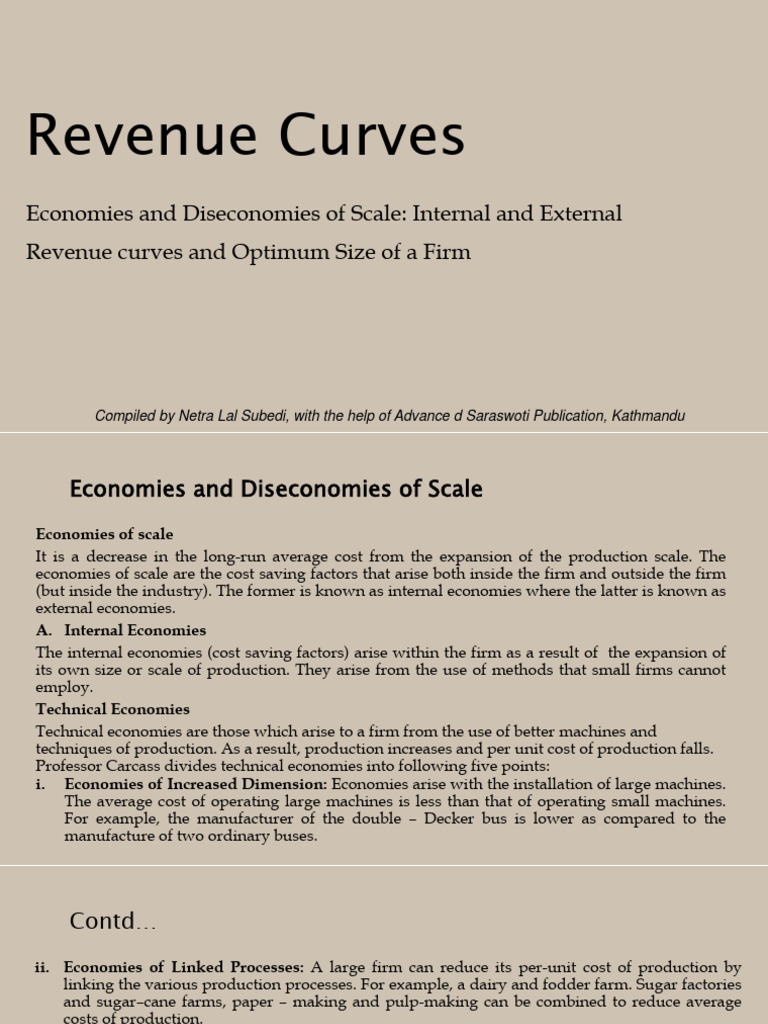 Revenue Curves, Economies and Diseconomies of Scale | PDF | Demand ...