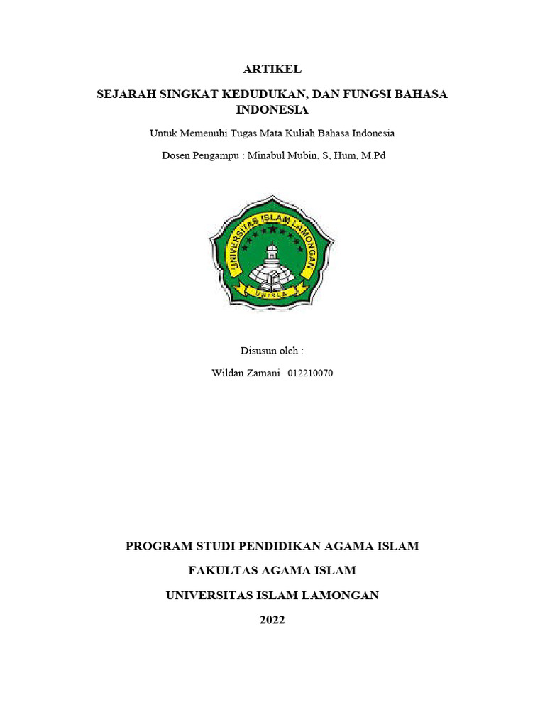 Artikel Sejarah (Wildan) | PDF