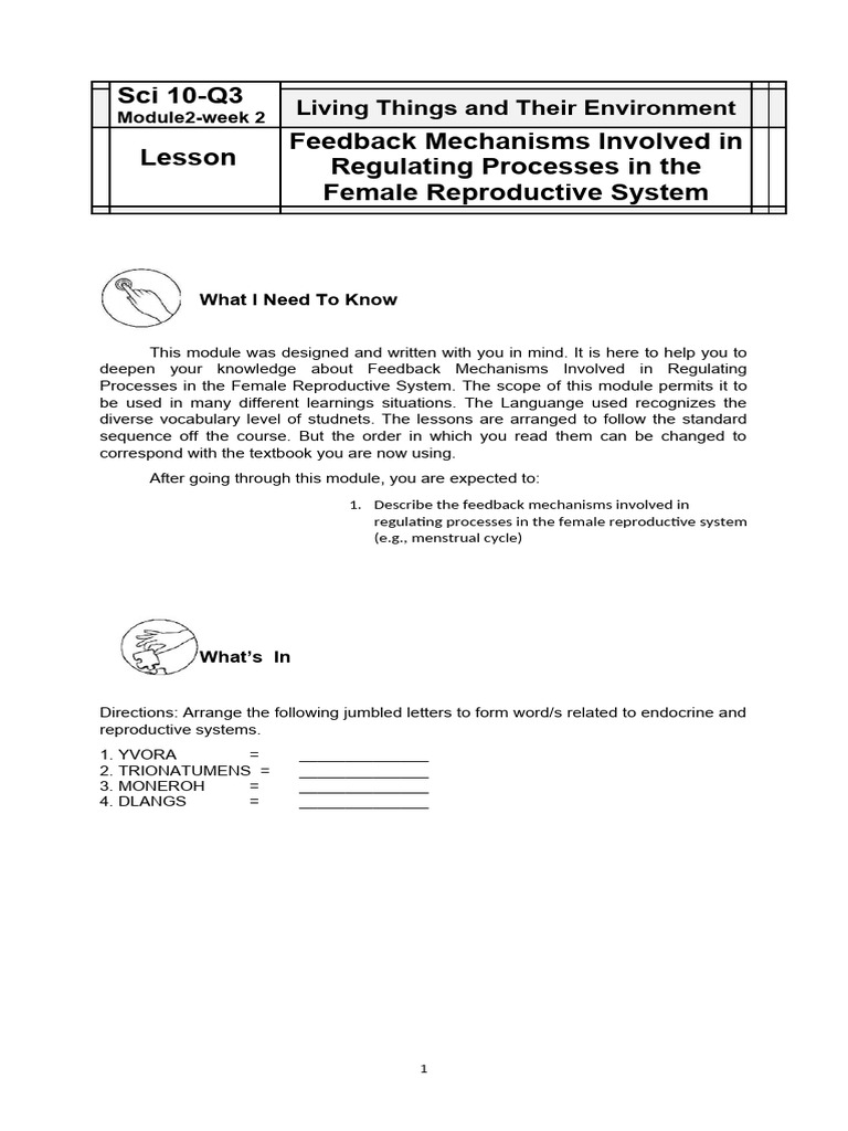 Science-10 Q3 Module-2 Week-2 | PDF | Menstrual Cycle | Luteinizing Hormone Science-10 Q3 Module-2 Week-2 | PDF | Menstrual Cycle | Luteinizing Hormone