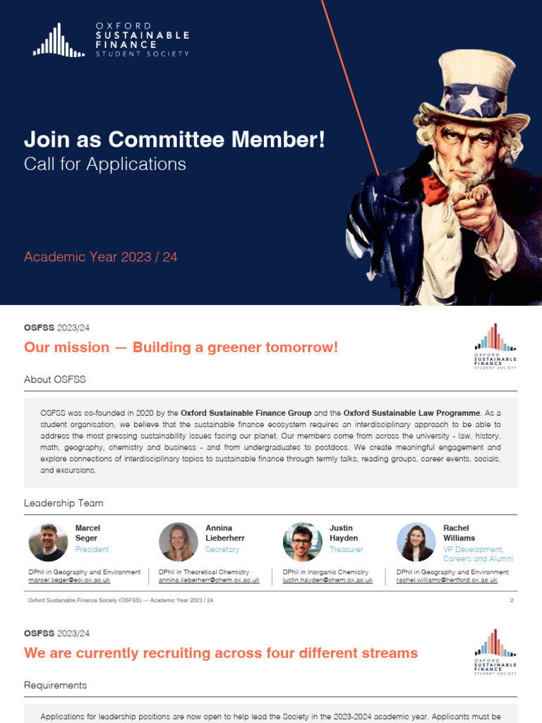 OSFSS Committee Member Recruitment - Call For Applications 2023-24 ...