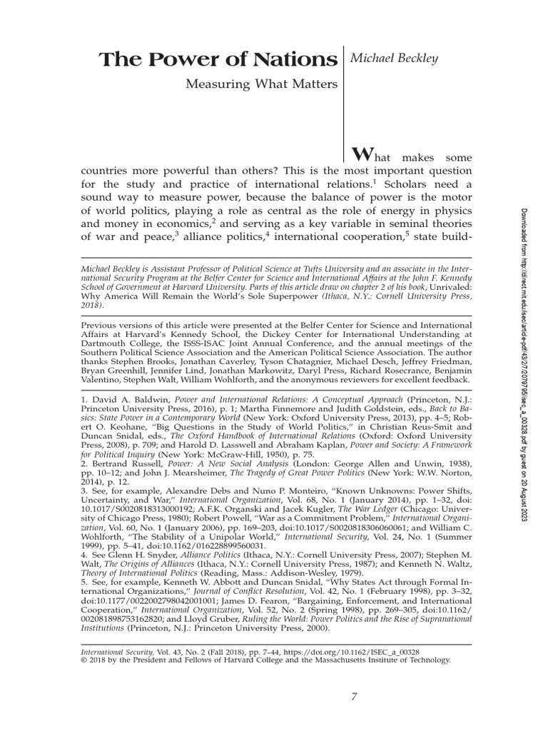 Measuring National Power Accurately | PDF | Gross Domestic Product ...