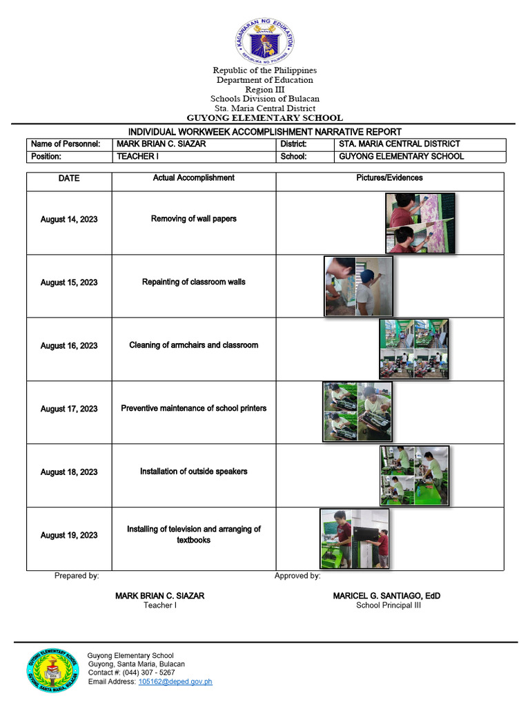 Be Accomplishment Report Guyong | PDF