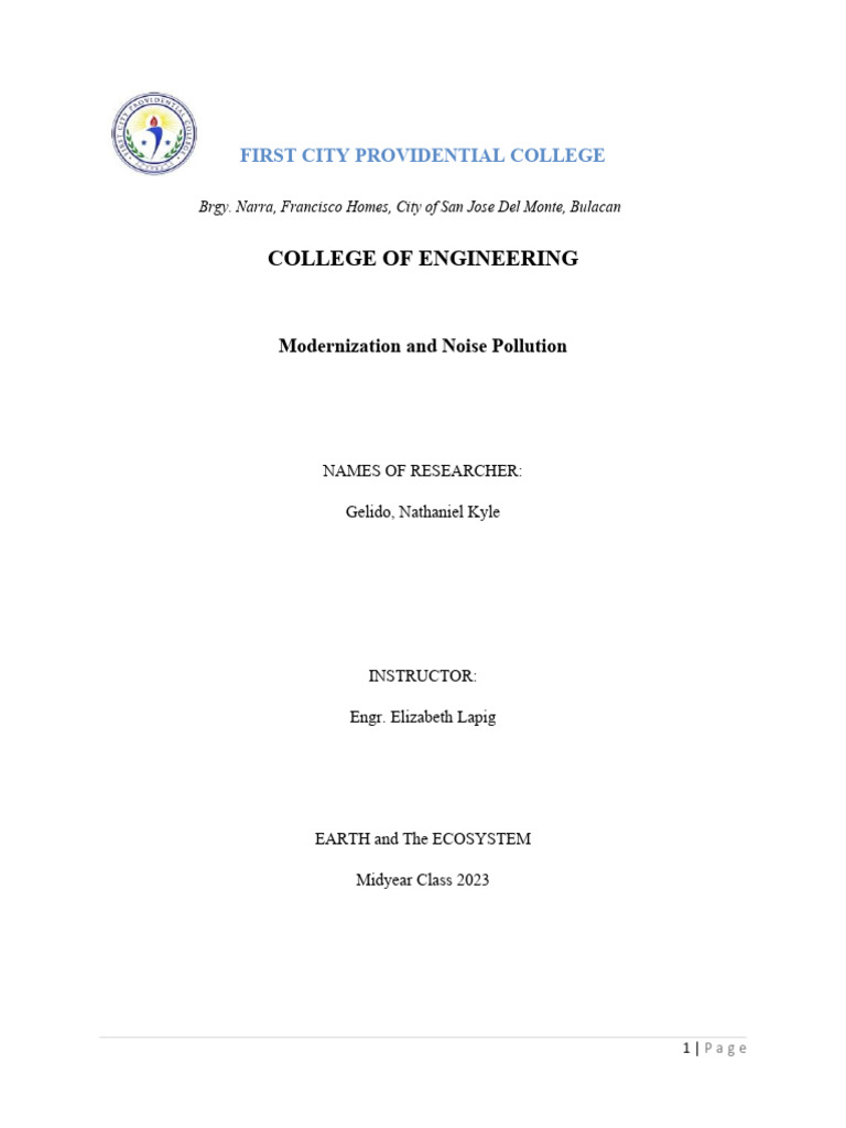 Modernization and Noise Pollution Research | PDF | Pollution ...