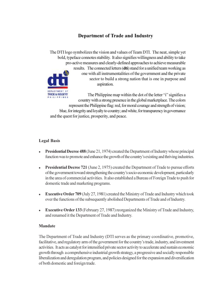 Department of Trade and Industry | PDF | Economic Growth | Small And ...