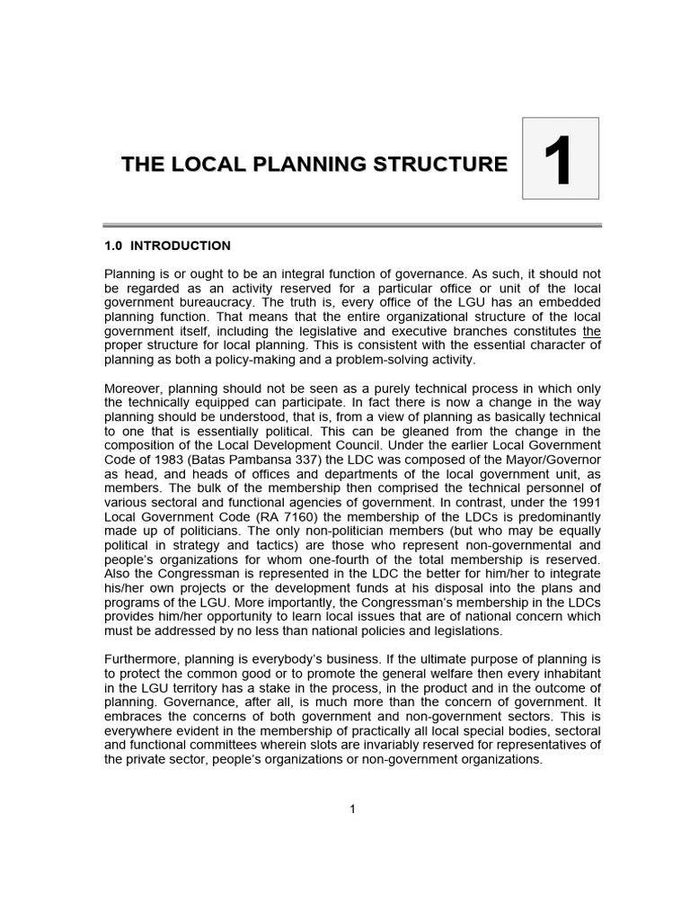 The Local Planning Structure | PDF | Non Governmental Organization | Policy