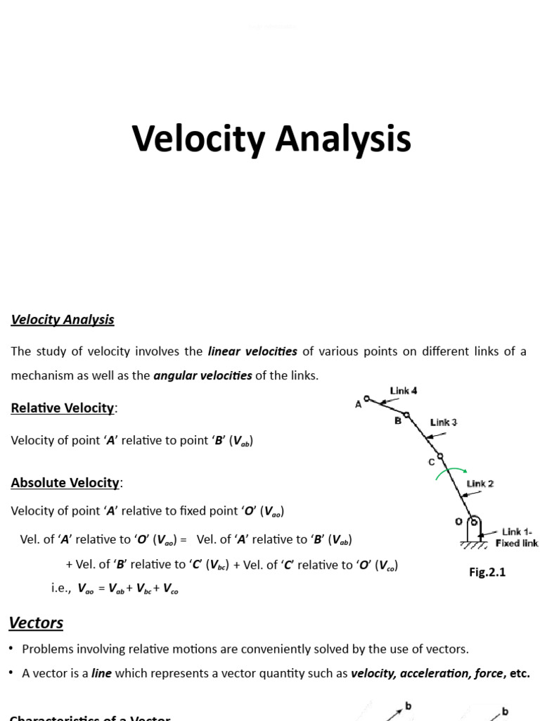 Velocity Analysis 1 Pdf Euclidean Vector Velocity