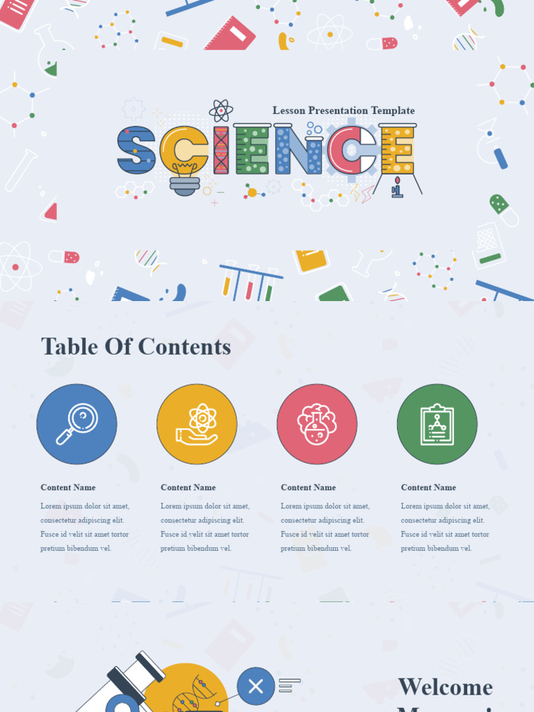 Science Lesson PowerPoint Template by SlideWin | PDF | Visualization ...