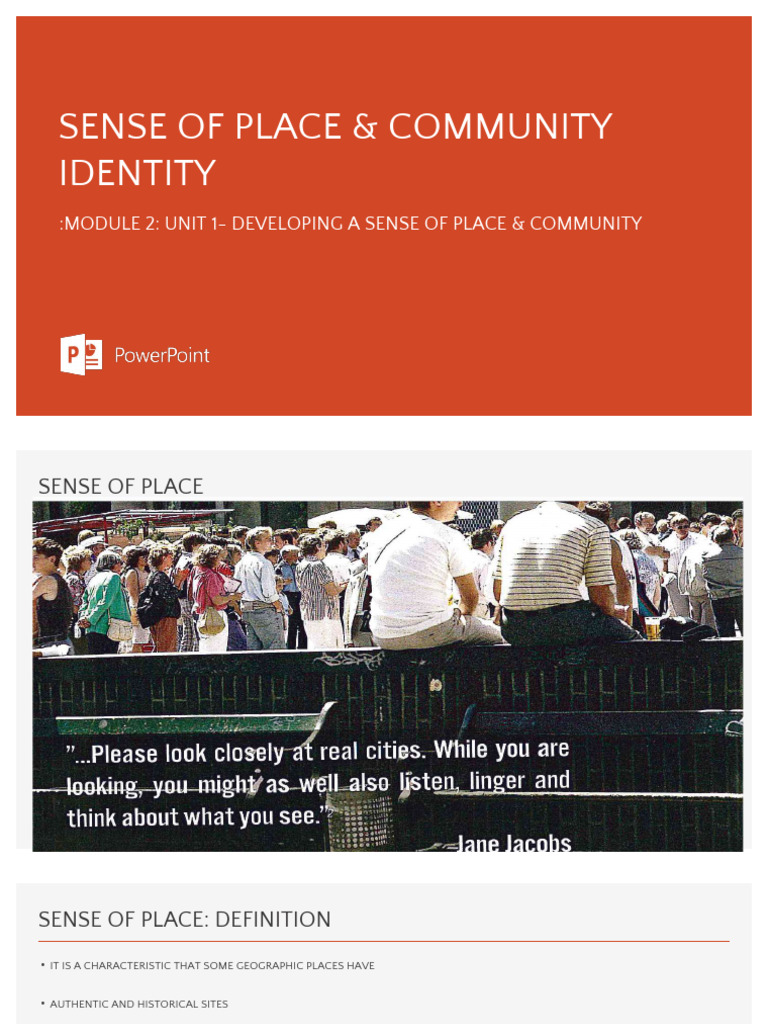 Sense of Place & Community Identity | PDF | Experience | Senses