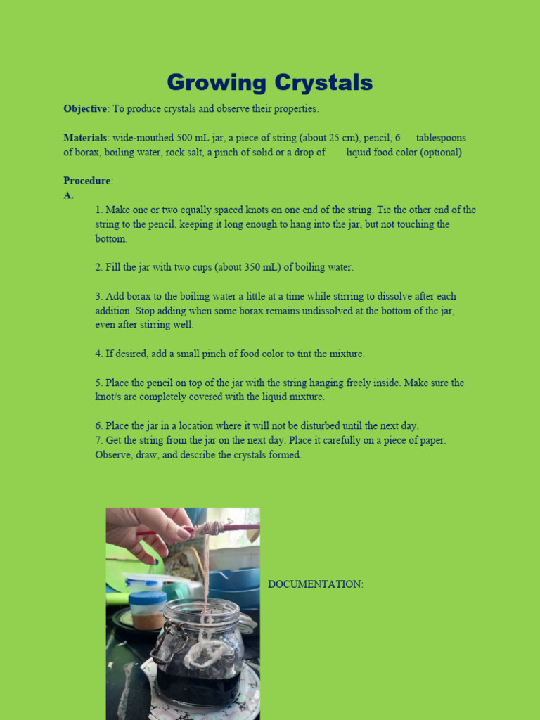 Growing Crystal PT | PDF | Crystal | Water