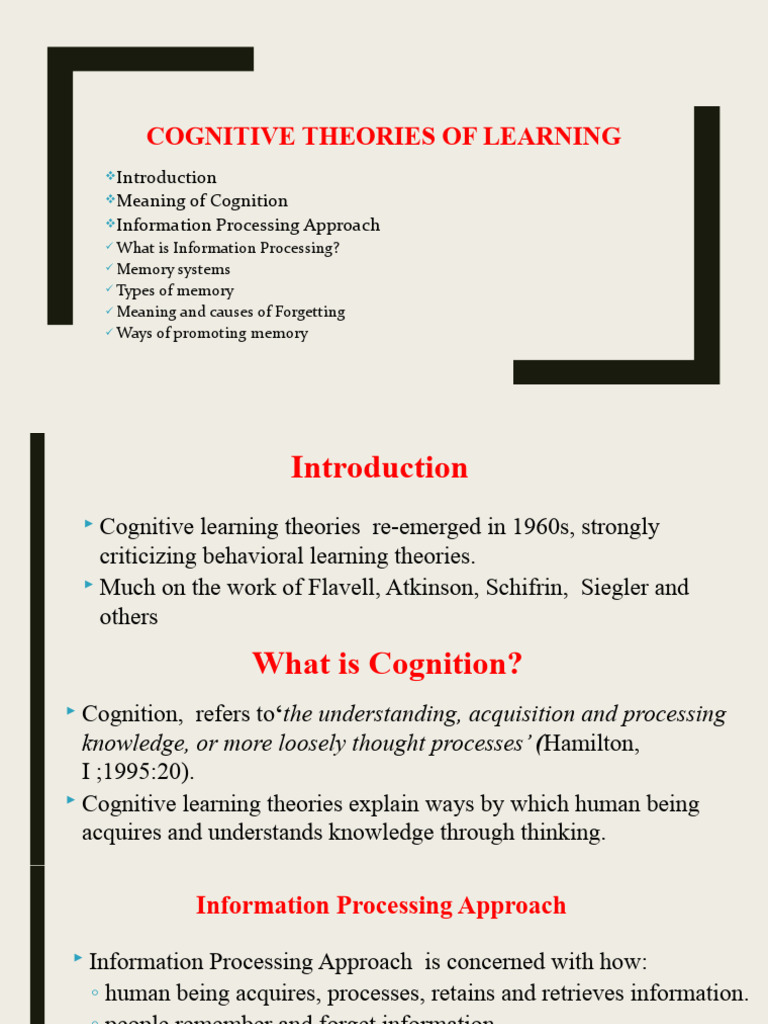 Information Processing Approach | PDF | Memory | Learning