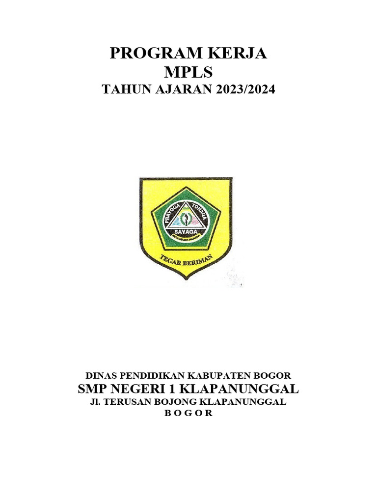 Program Kerja MPLS SMPN 1 Klapanunggal | PDF