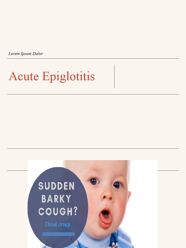 Acute Epiglottitis: Symptoms & Management | PDF | Self-Improvement